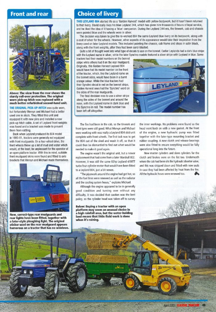 Renovator of Classic Leyland 804 Tractor uses CS85/H90A » UnitedSeats.com